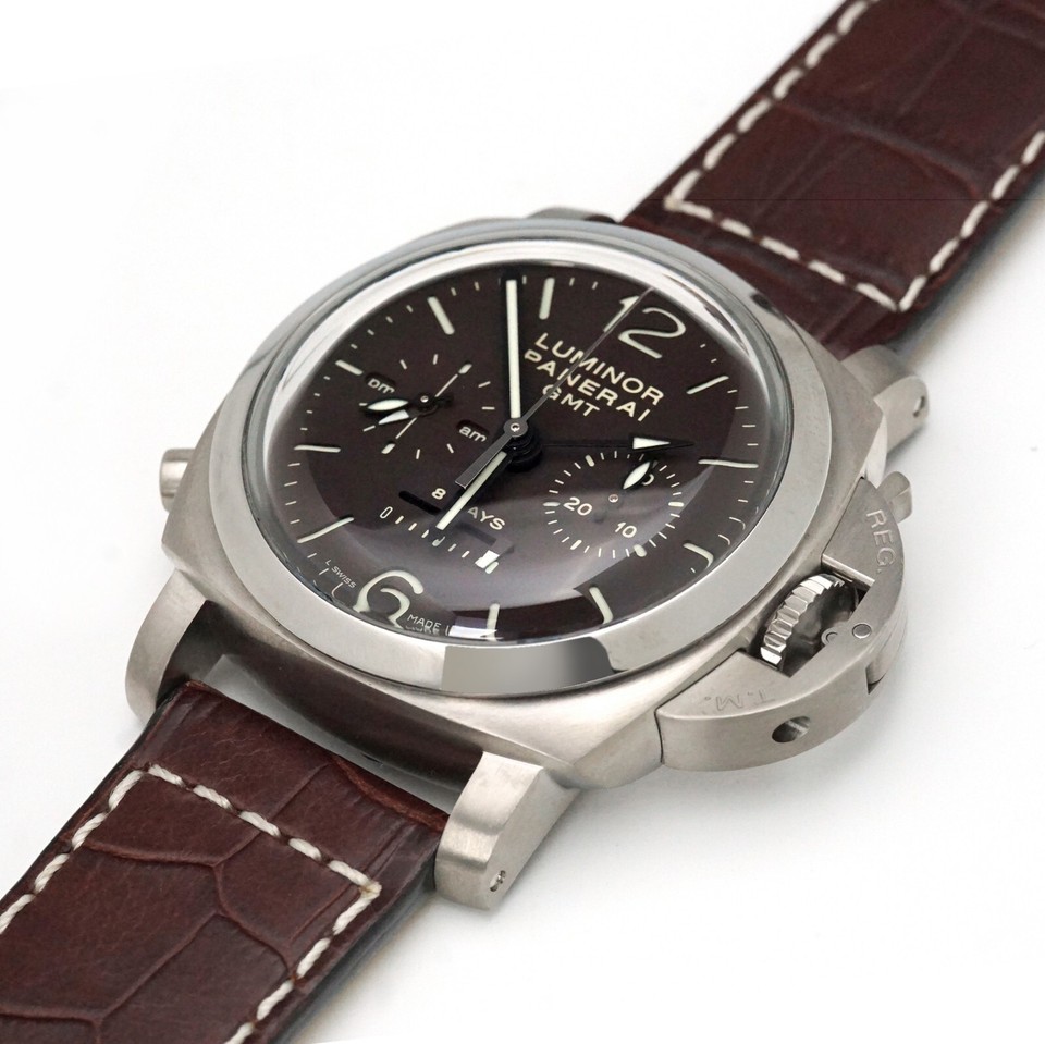Panerai Luminor 1950 Chrono Monopulsante 8 Days GMT Titanio Wristwatch ...