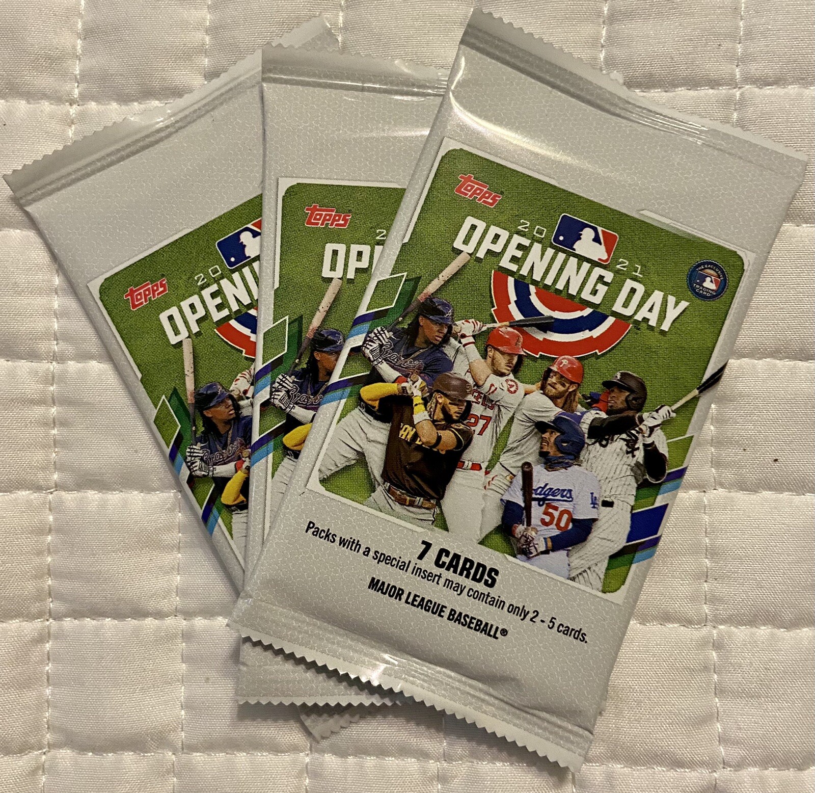 2021 Topps Baseball Opening Day - LOT OF 3 - 7 Cards Per Pack - Factory ...