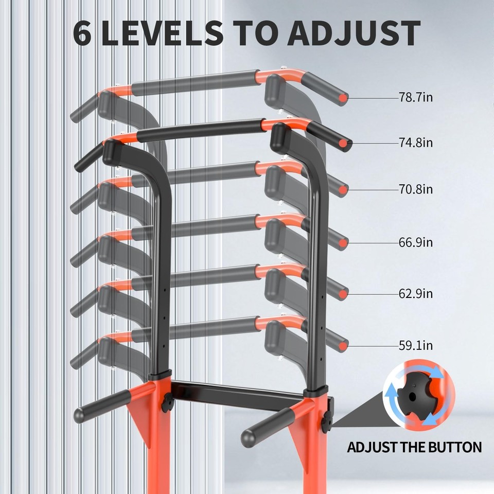 Dip Station - Home Gym Strength Training Pull-Ups Dip-Ups 330Lbs orange ...