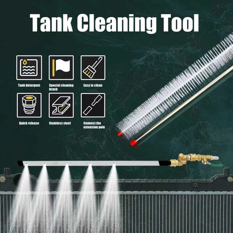 39" Pro Radiator Cleaning Wand Kit–Radiator Cleaner Tool with 5 Spray ...