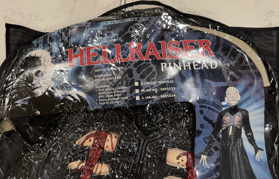 Adult HELLRAISER PINHEAD Costume WITH Mask & Gloves, Size M (42-44 ...