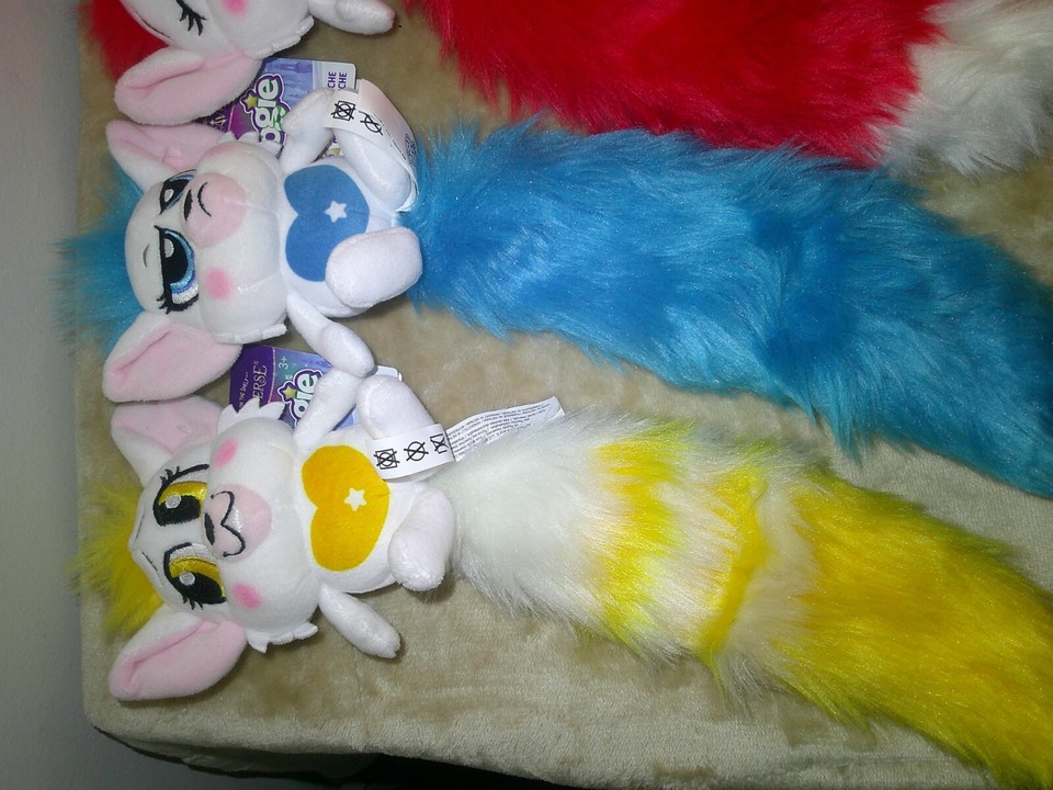 Elf on the Shelf Bogie Plush Set of 4 Yellow Red Pink Blue Long Fluffy ...