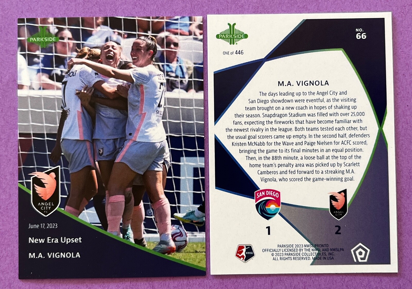 2023 Parkside NWSL Pronto - #66 M.A. Vignola for sale online | eBay