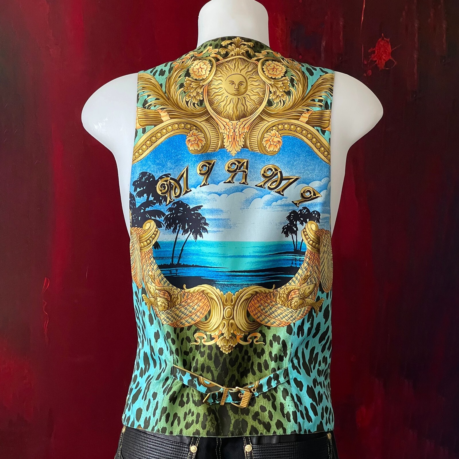 GIANNI VERSACE silk vest Miami with Medusa print size… - Gem