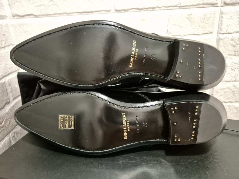 Authentic New Saint Laurent Paris YSL Noir Patent Leather Formal Shoes ...