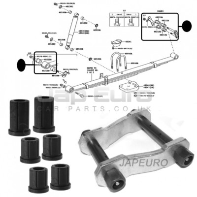 For Toyota Hilux Vigo Ggn15/25 05-15 Rear Leaf Spring Shackles Bushes ...