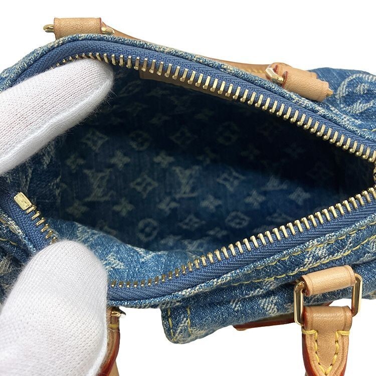 LOUIS VUITTON Monogram Denim LV Remix Nano Speedy M82950 Hand bag w ...
