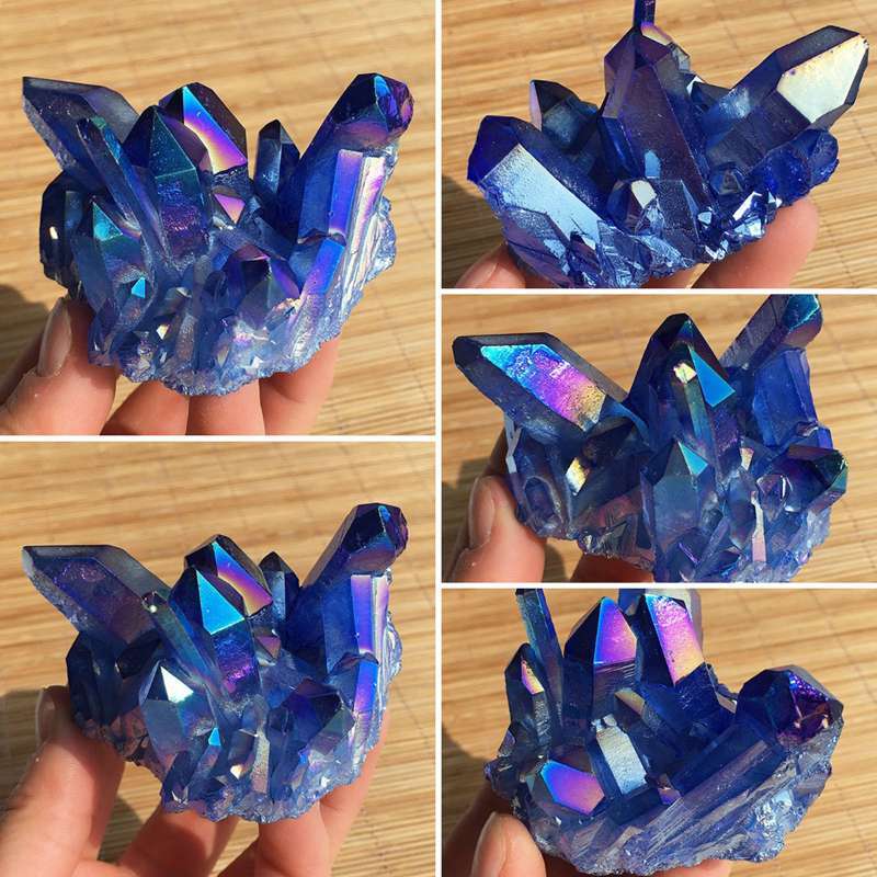 Natural Quartz Titanium Aura Crystal Cluster VUG Specimens Stone Chakra Healing | eBay
