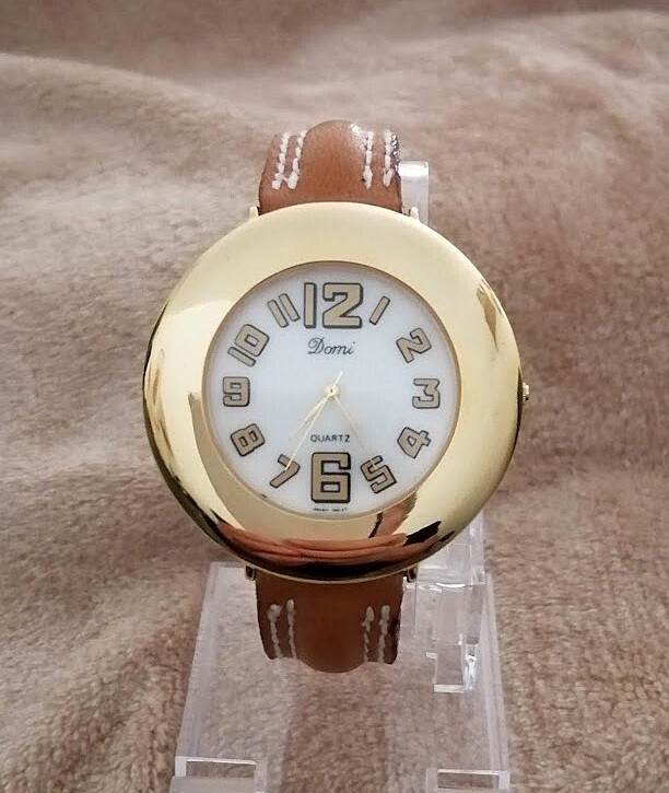 Montre Femme Vintage Watch 1990 DOMI Cuir Métal Doré Quartz | eBay