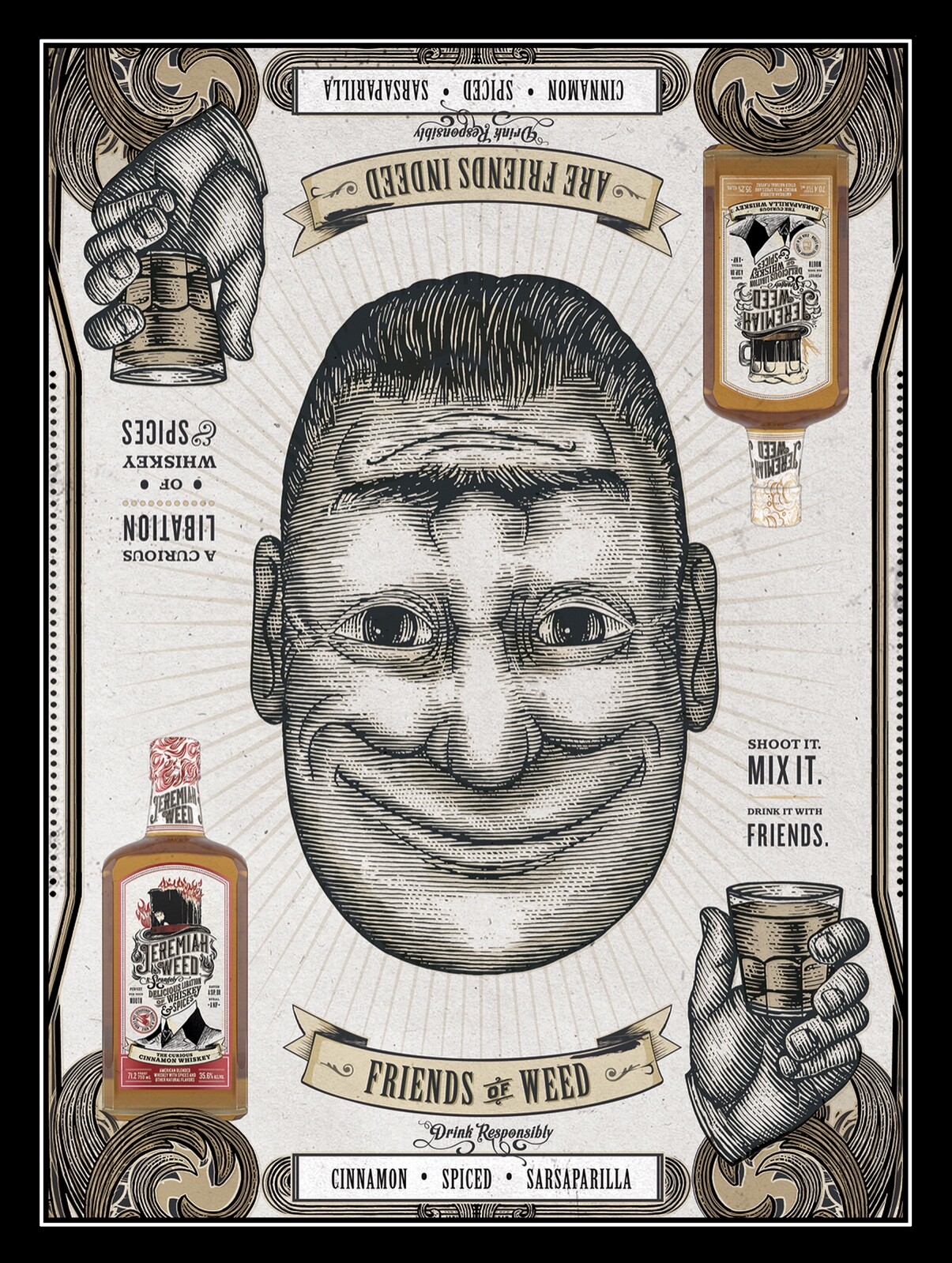 Jeremiah Weed, retro vintage style metal sign/plaque man cave shed bar ...