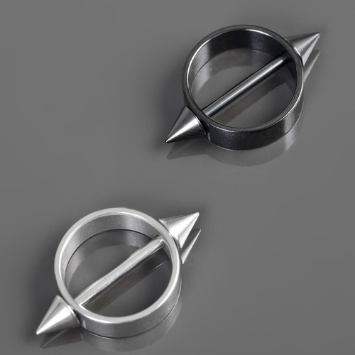 Brust Piercing Nippel Piercing Shield Spikes Schild Spitzen Barbell ...