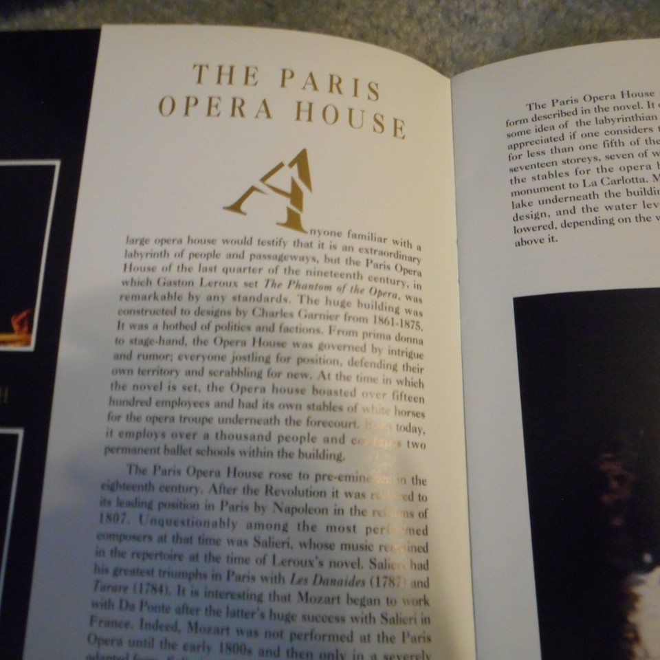 Phantom of the Opera Program Paris Opera House Souvenir Program 1986 | eBay