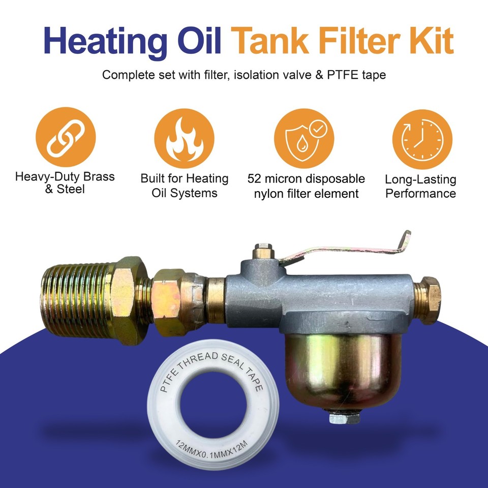 Heating Oil Tank Filter with Isolation Valve – Kerosene Fuel Filter ...