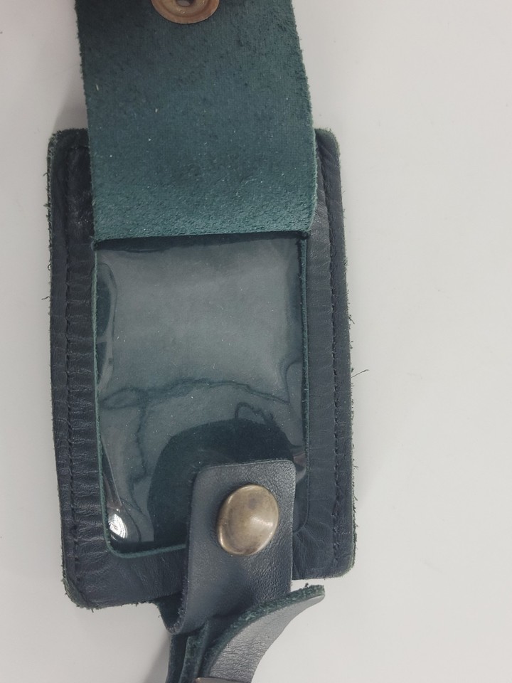 TUMI Black Leather Luggage Replacement Tag Gold Logo Double Sided ...
