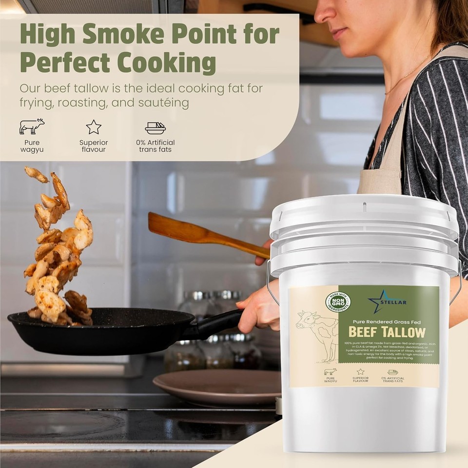 Stellar - Beef Tallow - 100% Grass-Fed & Finished - Good for Cooking, Baking ... | eBay