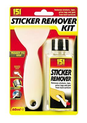 Sticker Remover Kit with Scraper Removes Sticky Tape Residue Labels ...