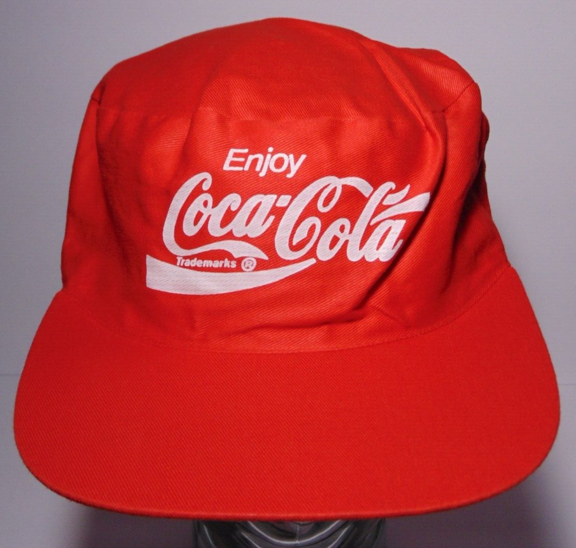 1980s VINTAGE COCA COLA HAT CAP PAINTERS HAT SURFING SKATEBOARDING ...