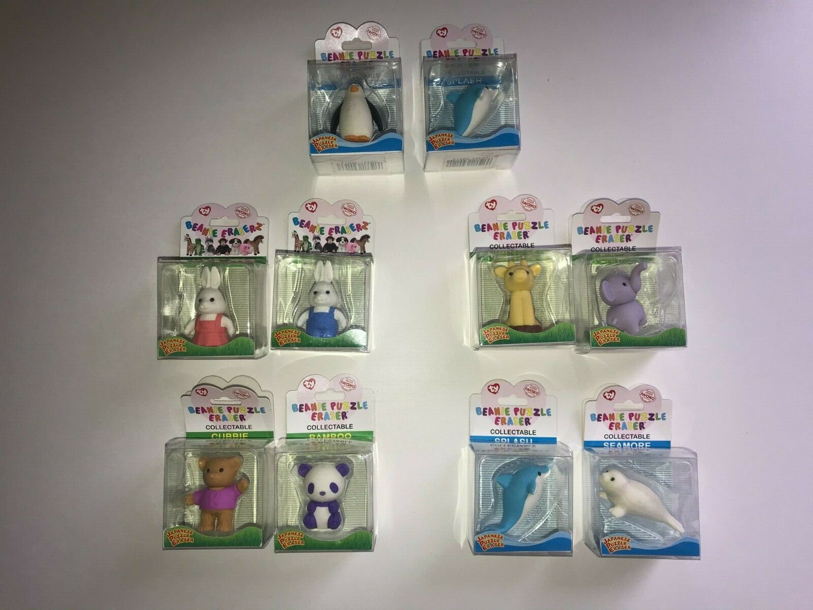 Ty Beanie Puzzle Erasers CHOOSE SET OF 2 Animal Iwako Eraserz Easter ...