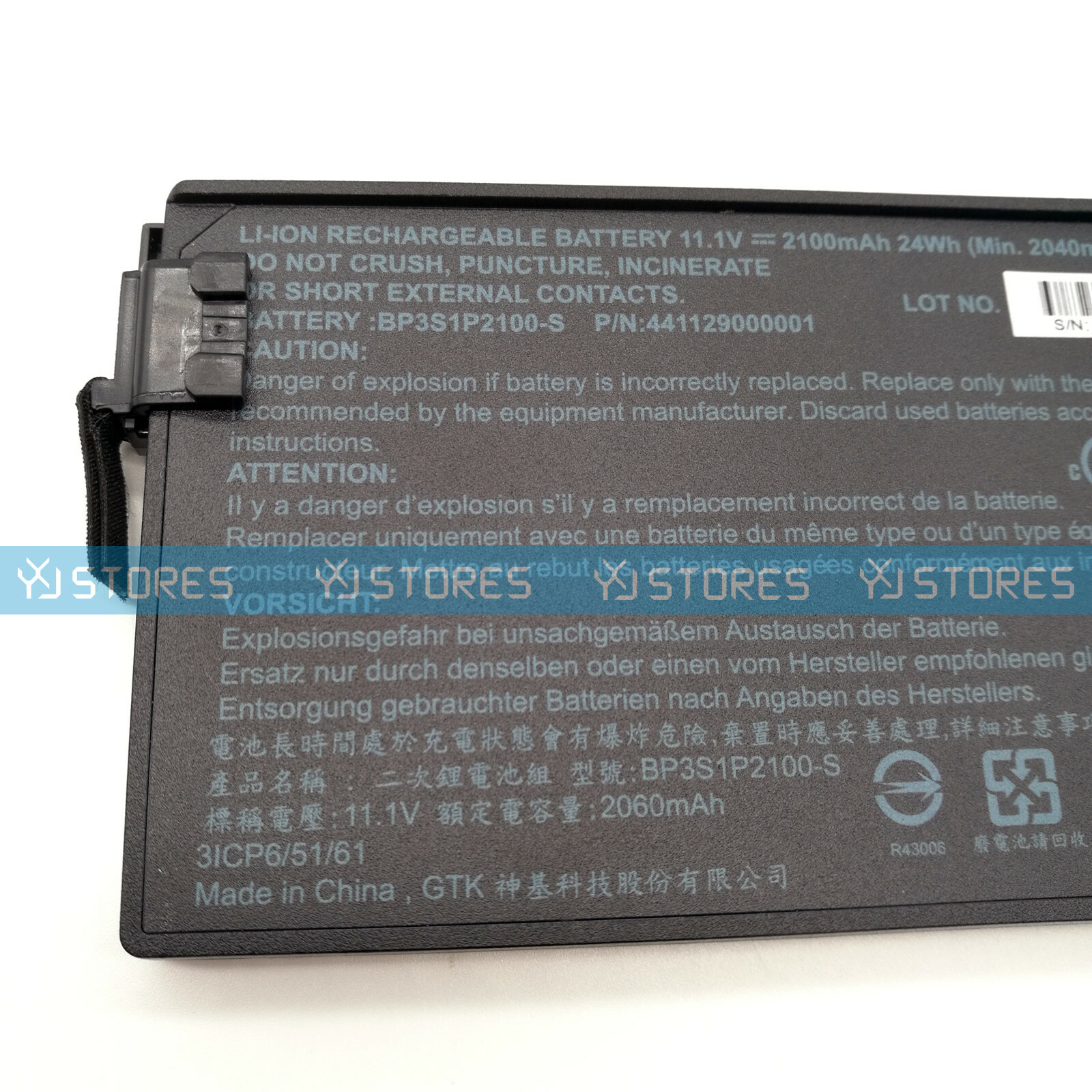 Genuine BP3S1P2100-S 11.1V 24Wh Battery for Getac V110 441129000001 ...