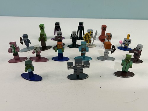 Mix Lot Of 20 Minecraft Villains Nano Metalfigs Die Cast Figures Jada ...