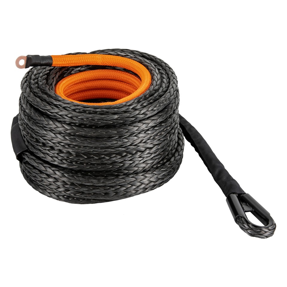 1/2x92ft Synthetic Winch Rope w/ Hook 31500LBS Car Tow Recovery Cable ...