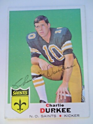 Charlie Durkee - 1969 Topps Autographed Football card # 257 - N.O ...