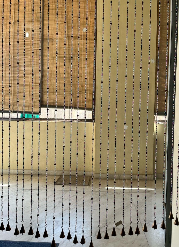 Handmade Beaded String with bells Curtain Hippie Boho Colorful Home ...