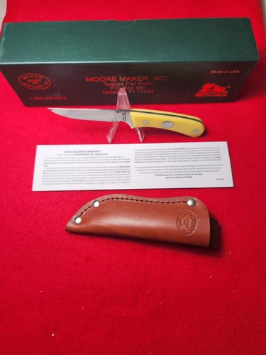 MOORE MAKER USA 3100 Hunting Knife Yellow Delrin Handles New In Box | eBay