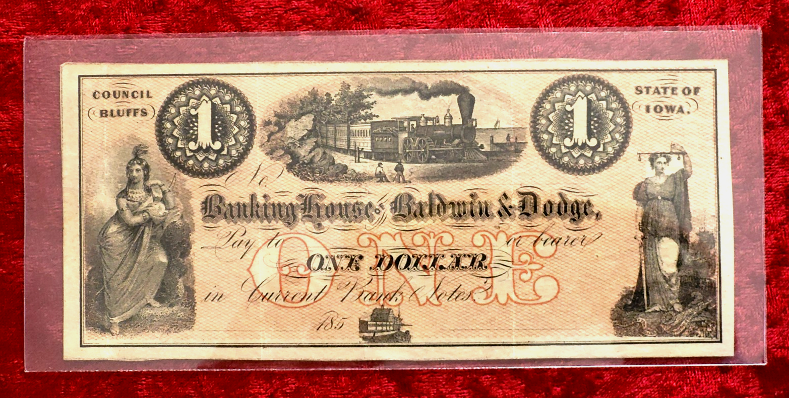 Council Bluffs, IA - Banking House of Baldwin & Dodge $1 185x Remainder ...