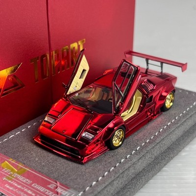 1/64 Topart LB Works Lamborghini Countach Chrome Red Event Exclusive ...