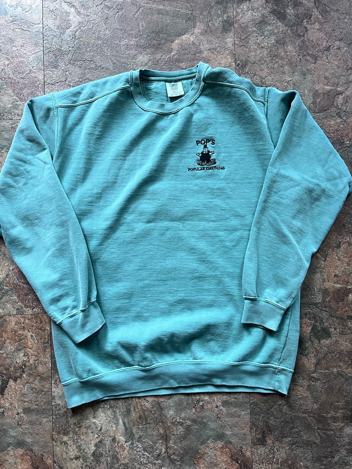 Pop’s Popular Clothing Comfort Colors Crewneck Green … - Gem