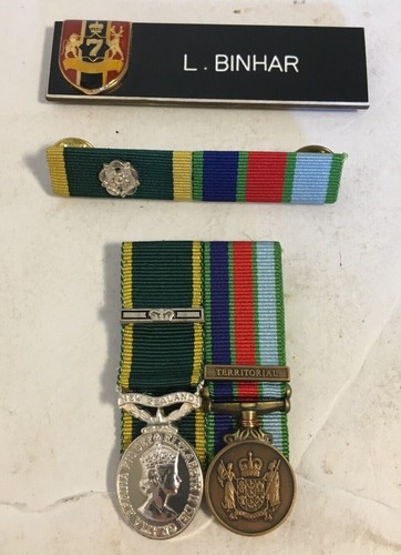 Vintage New Zealand Efficient Service Medal and Defence Service Medal w ...