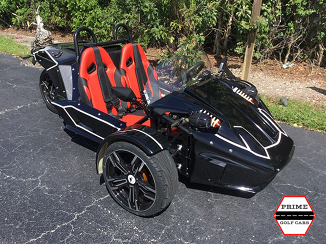 BLACK ORCA SS Reverse Trike 72v LITHIUM Auto Cycle Golf Cart FAST ...