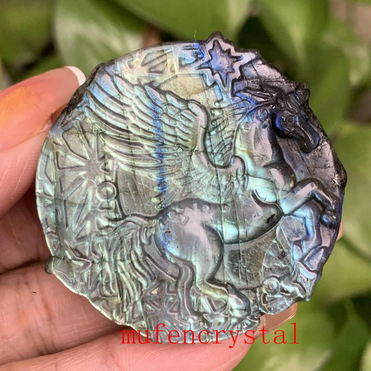 A++Natural labradorite Quartz Crystal Hand Carved pegasus Skull Reiki ...