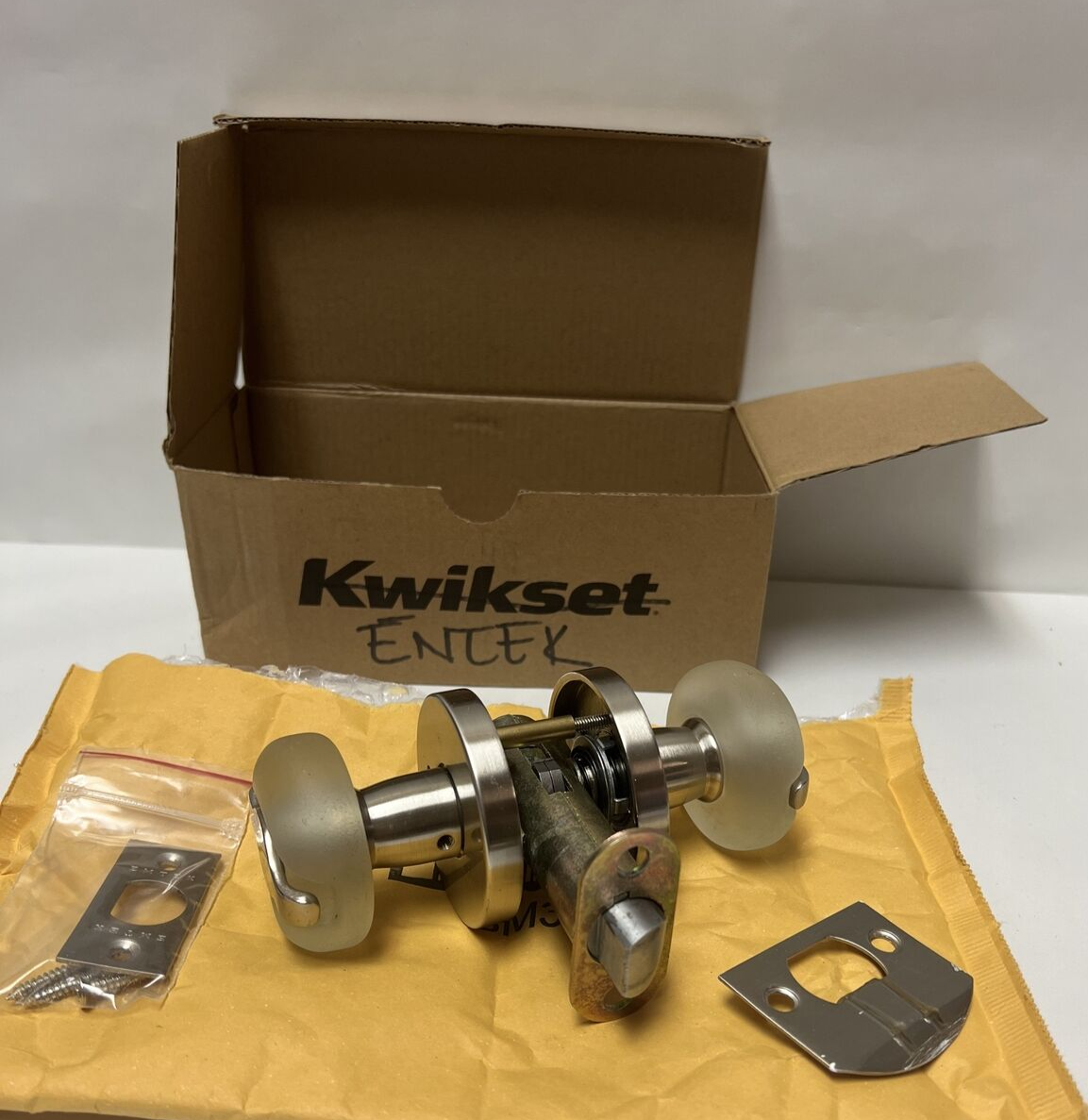 Emtek Assa Abloy 5109 Orb ZURICH FROST US15 Satin Nickle Doorknob EUC ...