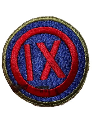 Vintage WW2 Large 3 Inch 9th Corps OD Border Green Back Patch | eBay