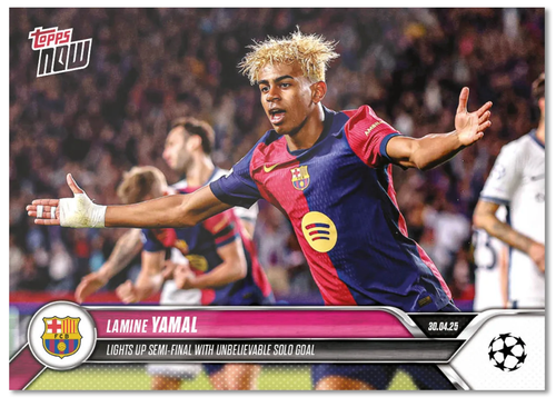 2024-25 UCL Topps Now Lamine Yamal #148 Unbelievable Solo Goal BASE ...