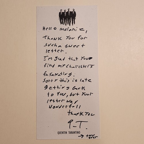 Rare Quentin Tarantino Signed Handwritten Letter Beckett BAS COA ...