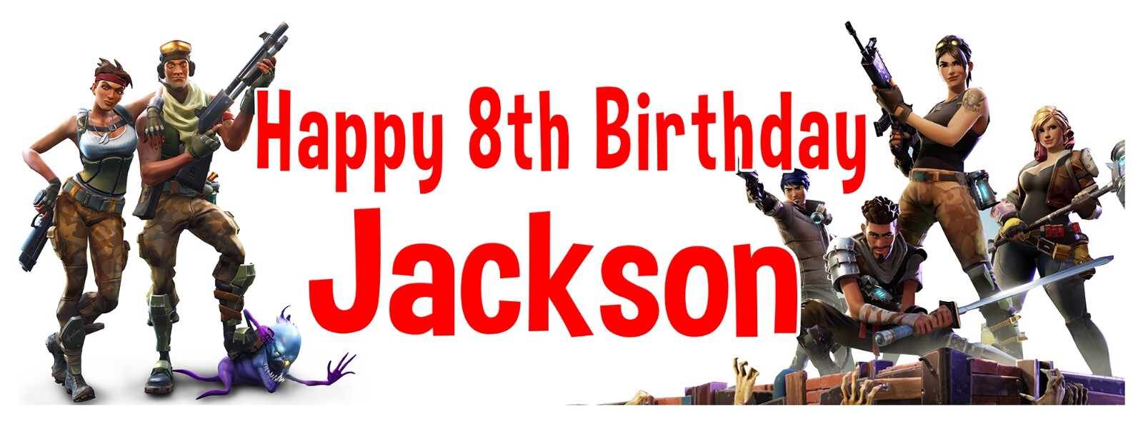 Personalised Fortnight Name Birthday Banner PS4 XBOX COMPUTER GAME Kids ...