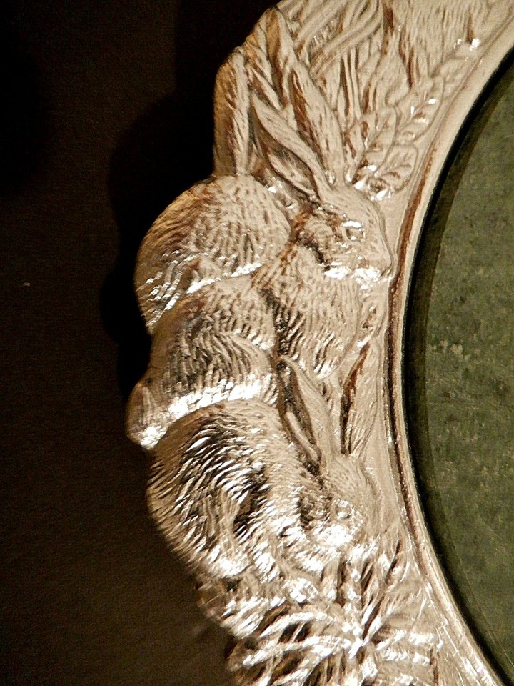 Vintage Pewter/Marble Tray by Arthur Court - Rabbits along edge 1988 | eBay