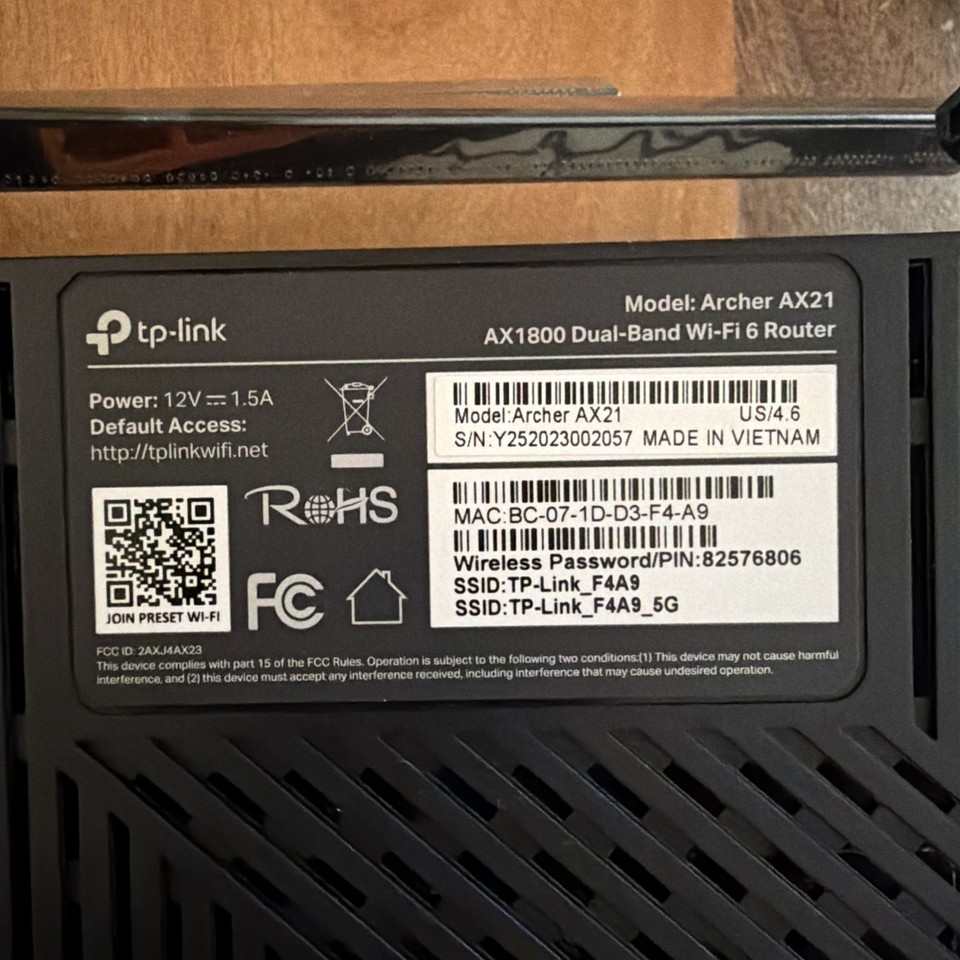 TPLink AX1800 WiFi 6 Router V4 (Archer AX21) Dual Band Wireless ...