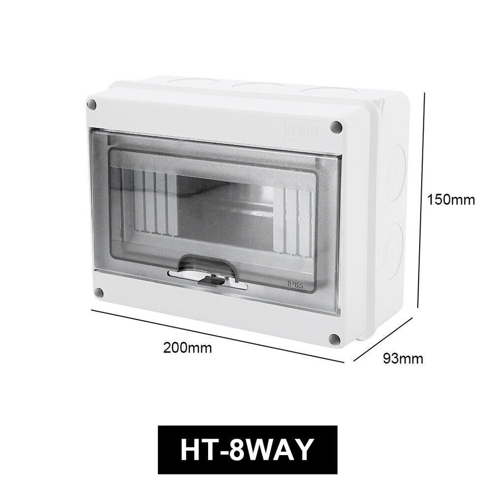 Weatherproof Consumer Unit Enclosure Box IP65 with DIN Rail Plastic 5 8 ...