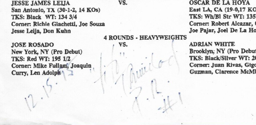 Felix Tito Trinidad Autograph Signed 1995 Boxing Event Page Madison ...