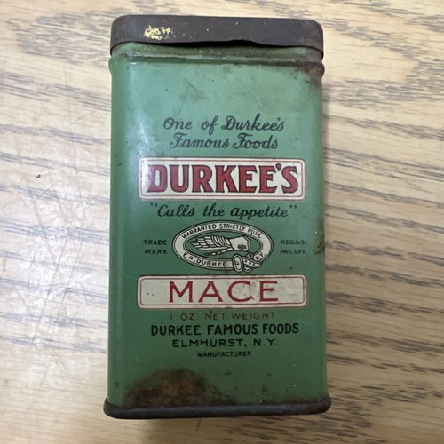 E.R. Durkee’s Mace Antique Tin Spice Container DURKEE'S Famous Foods ...