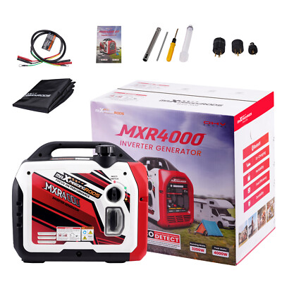 Gas-powered 4000 Watt Generator Portable EV-Charging w/Bluetooth CO ...