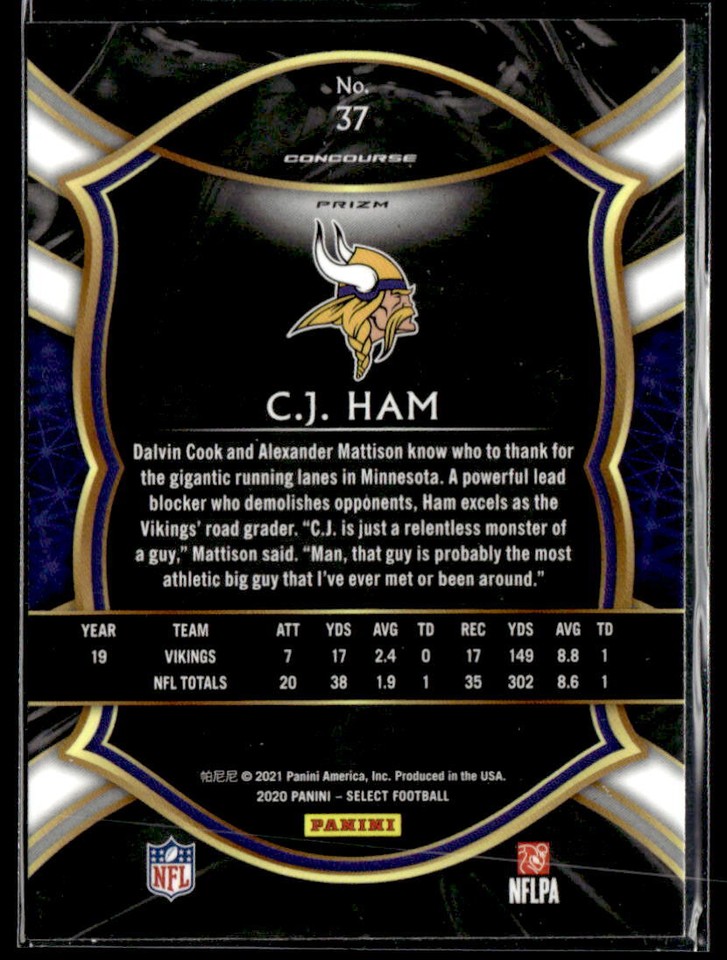 2020 Panini Select #37 C.J. Ham | eBay
