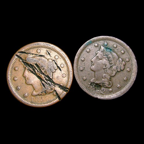 1850? 1852 Braided Hair Large Cent Penny ---- Nice Details Coin Lot ...
