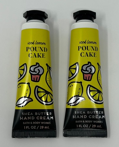 2 BATH & BODY WORKS ICED LEMON POUND CAKE HAND CREAM LOTION TRAVEL SIZE ...