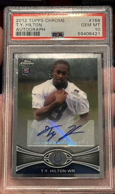 2012 Topps Chrome TY Hilton Indianapolis #168 Auto PSA 10 GEM MINT ...