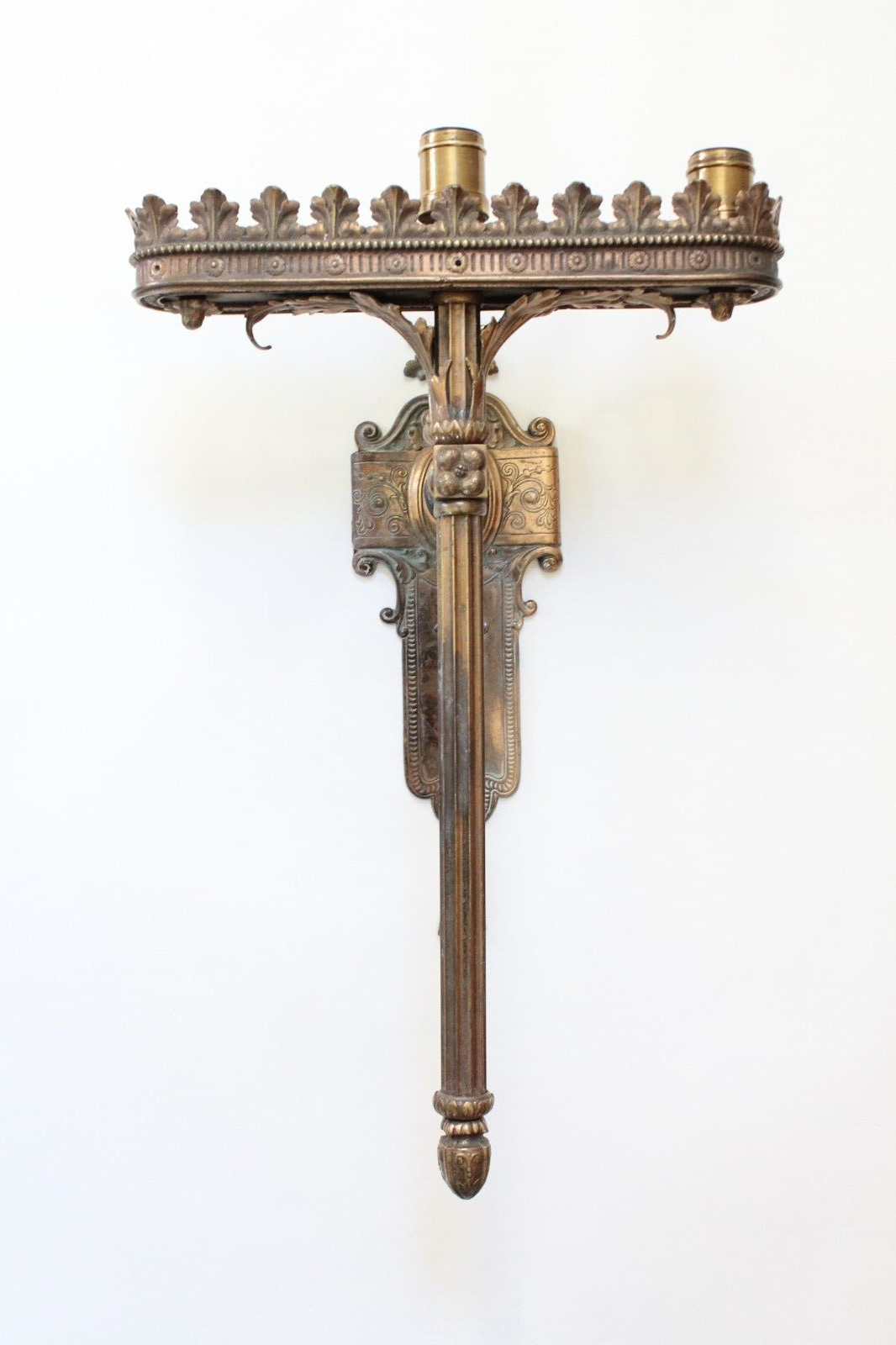 antique brass light sconce | victorian light vtg deco old brass light ...